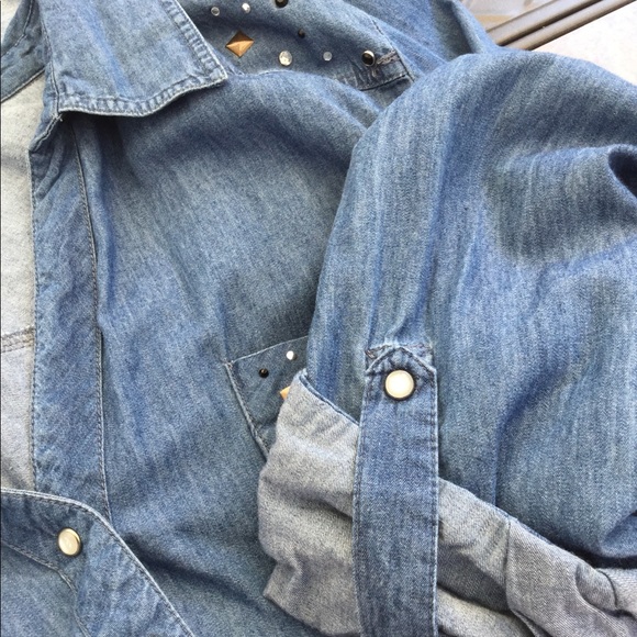 Essentials | Tops | Denim Top With Snap Buttons | Poshmark